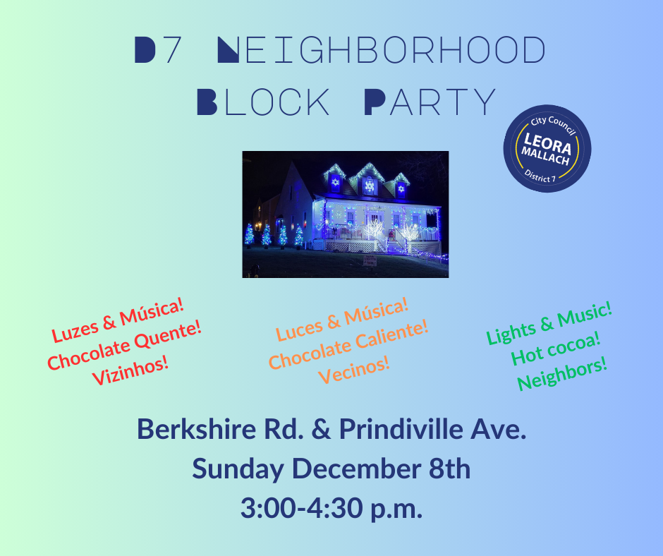 D7 Neighborhood Block Party – Leora Mallach – D7 City Council